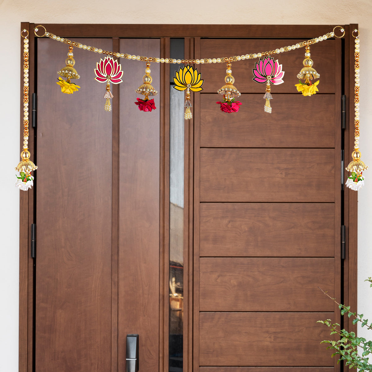 Buy Online | Traditional Lotus Toran with Latkans | satvikstore.in