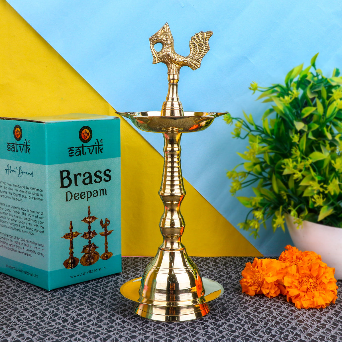 Buy Pure Brass Inauguration Diya/Lamp Online in India | Satvikstore.in ...