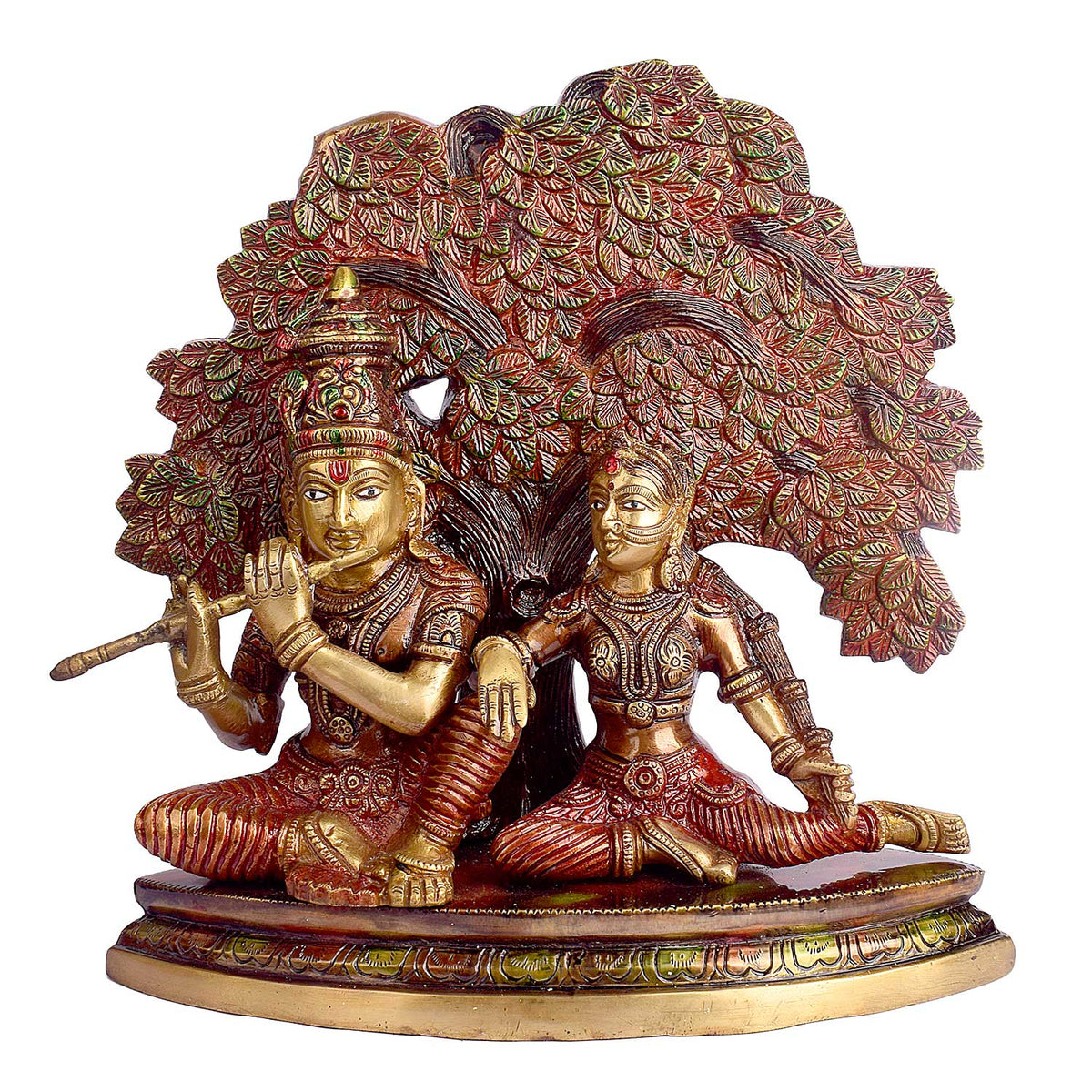 Buy 11.8 Inch Shree Radha Krishna Sitting Under Tree | Satvikstore.in ...