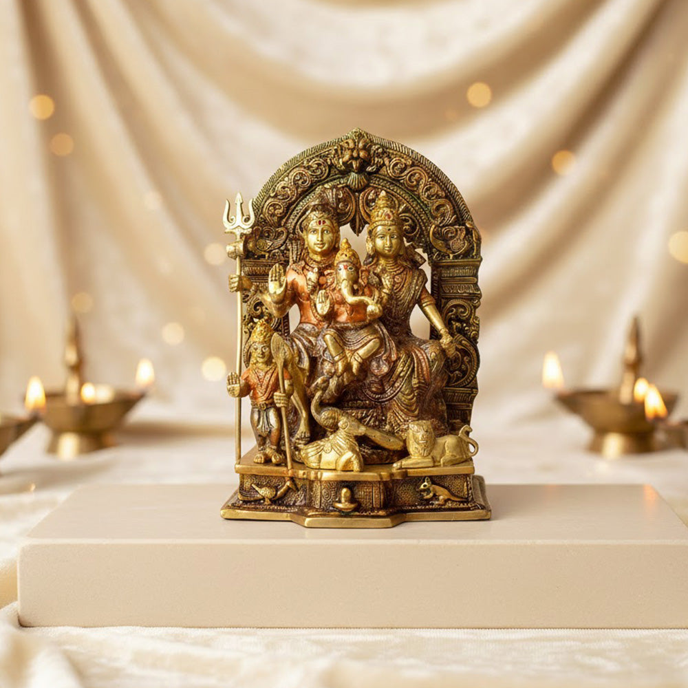 Buy Online | Pure Brass Shiv Parivaar Idol - in India | Satvikstore.in ...