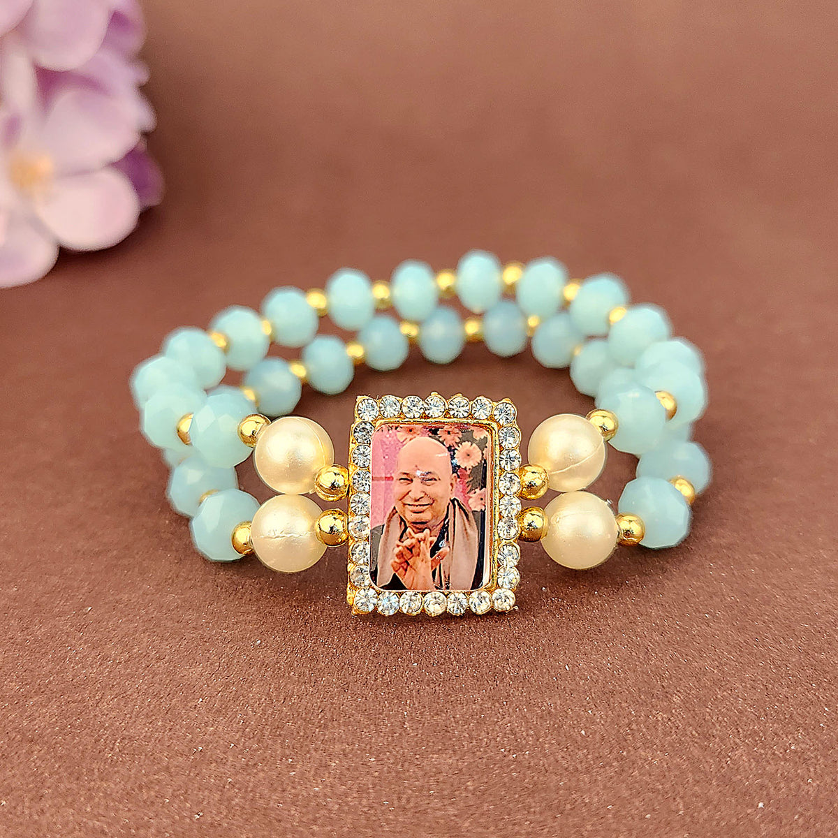 Buy Sky Blue Double Band Guru Ji Swaroop Bracelet | Satvikstore.in ...