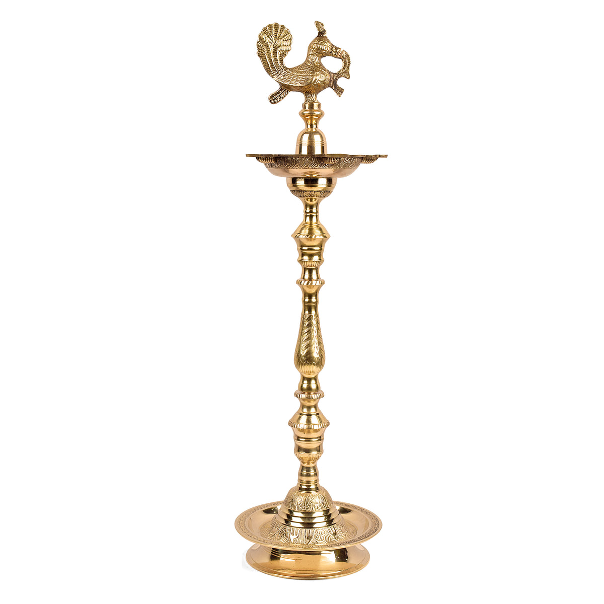 Buy Brass Kerala Peacock Samai Diya Inauguration Lamp | Satvikstore.in ...