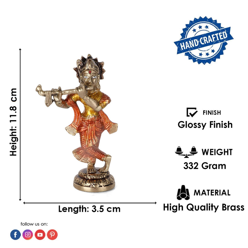 Buy Online | Desirable Brass Lord Krishna Idol | Satvikstore.in ...