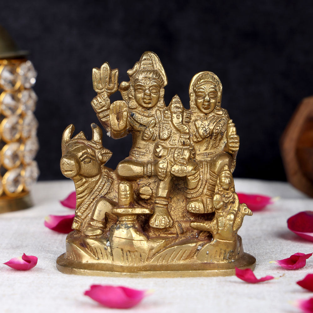 Buy Brass Shiv Parivaar Idol for Home Temple & Family | Satvikstore.in ...