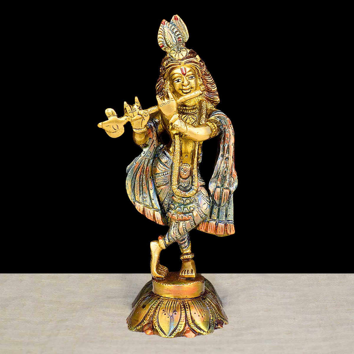 Buy 7.5 Inch Lord Krishna Brass Idol | Kanha Murti | Satvikstore.in ...
