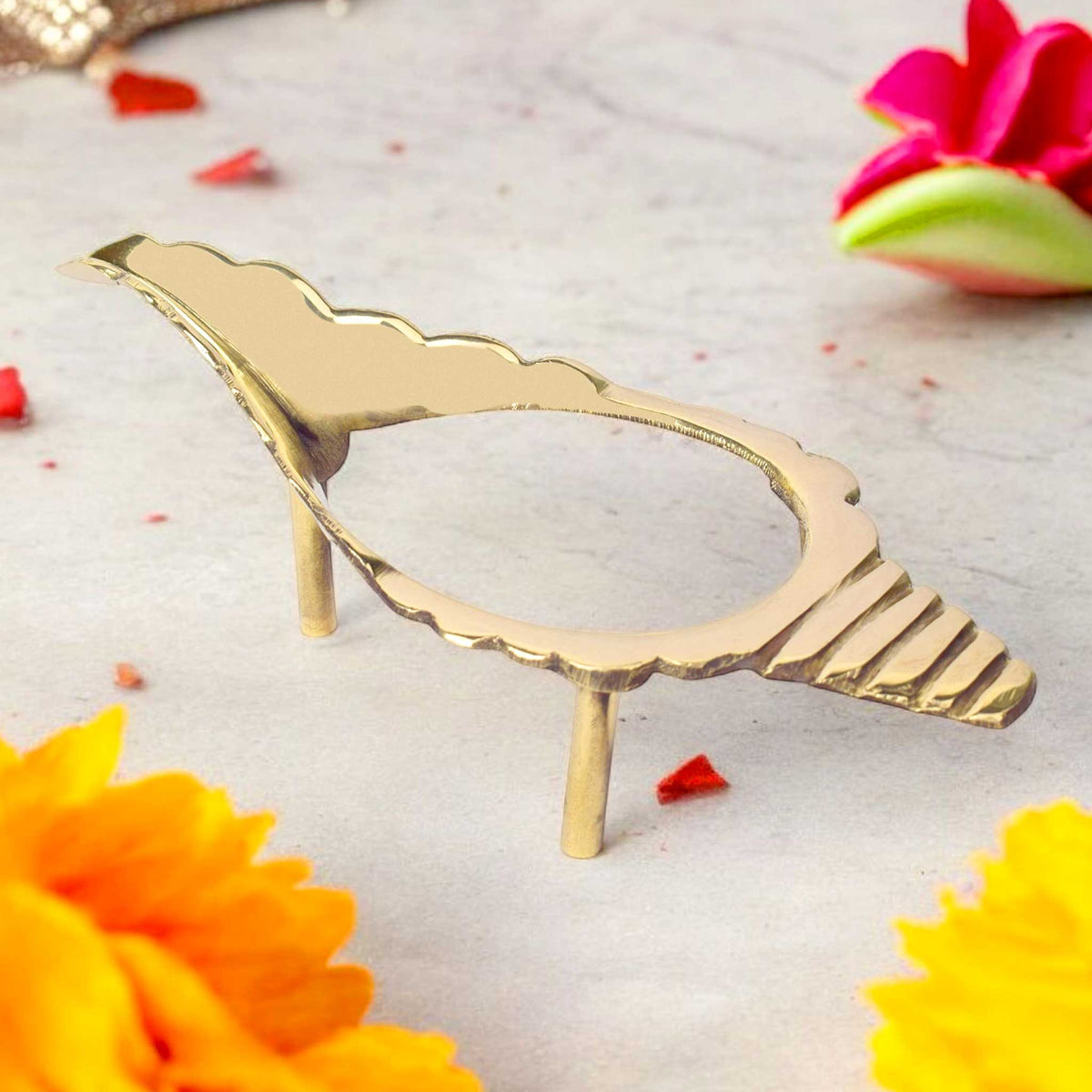 Buy Elegant Brass Shankh Stand for Pooja Online | Satvikstore.in ...