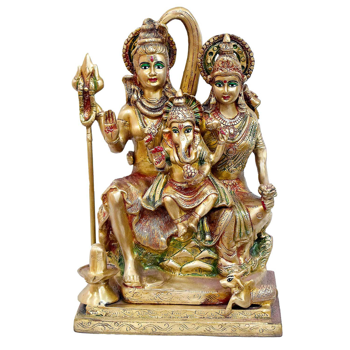 Buy Online | Brass Shiv Parivaar Idol with Nandi | Satvikstore.in ...