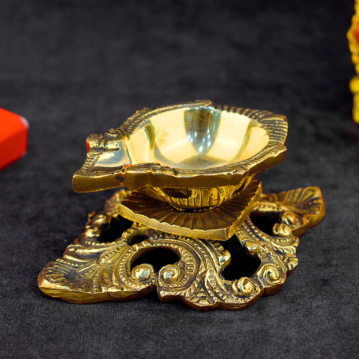 Get 100% Pure Designer Brass Diya | Shop Online | Satvikstore.in ...