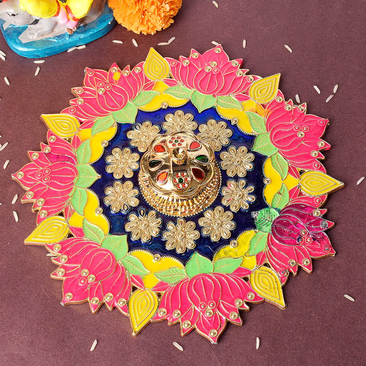 Buy Online Traditional Kumkum Holder - Flower Design | Satvikstore.in ...