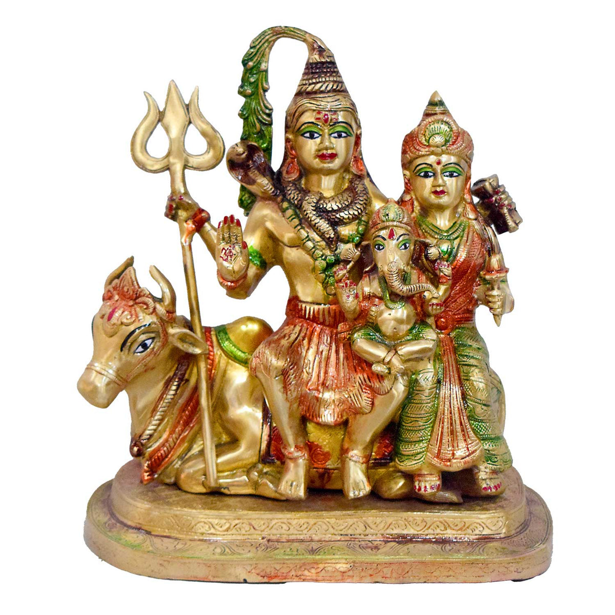 Buy Online | Brass Shiv Parivaar Idol with Nandi | Satvikstore.in ...