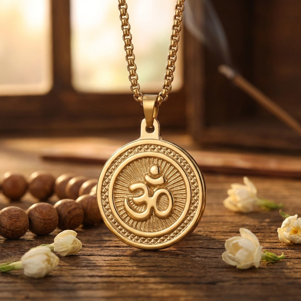 Buy Om Gold Plated Pendant Online | Satvikstore.in – satvikstore.in