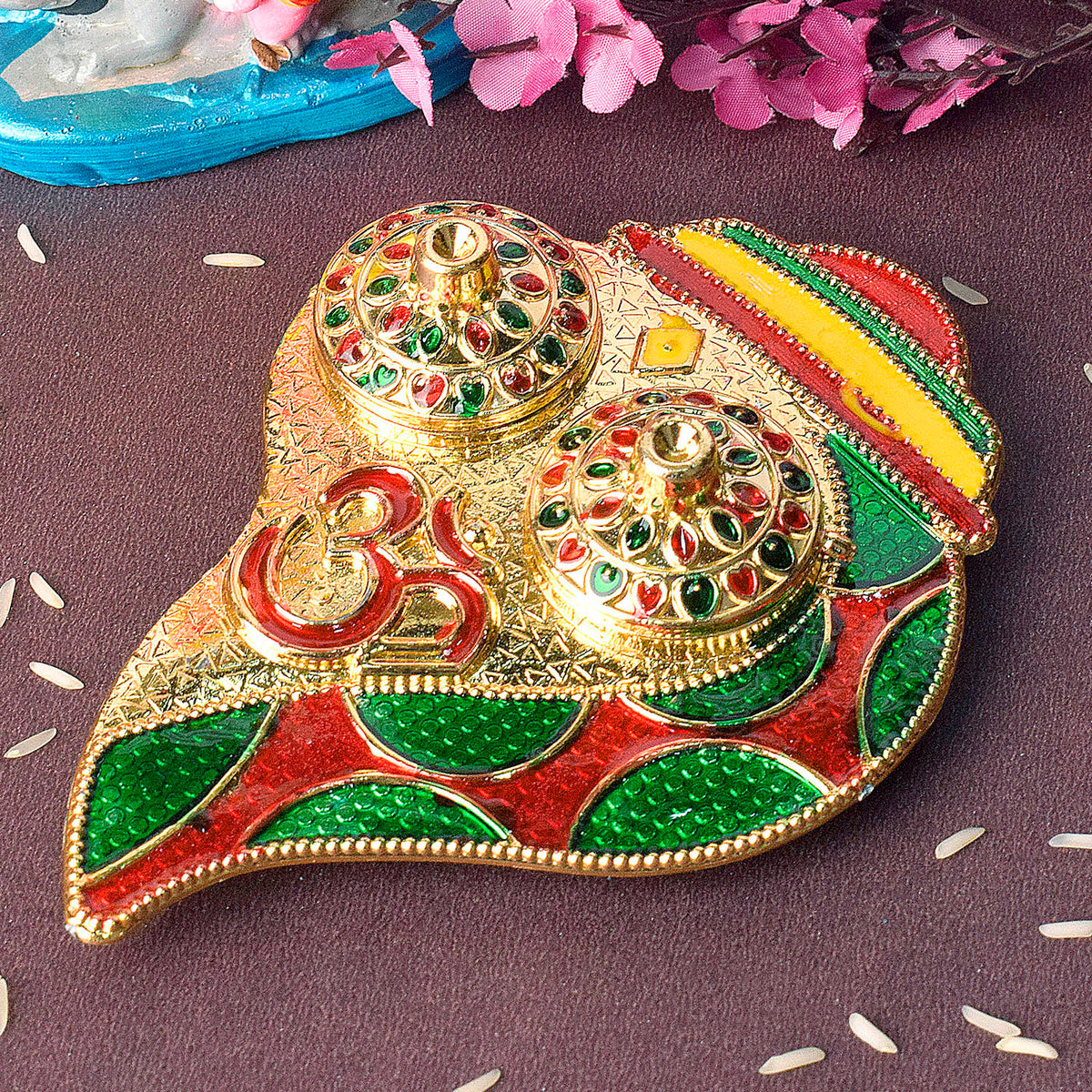 Buy Online | Shankh-Inspired Kumkum Container | Satvikstore.in ...