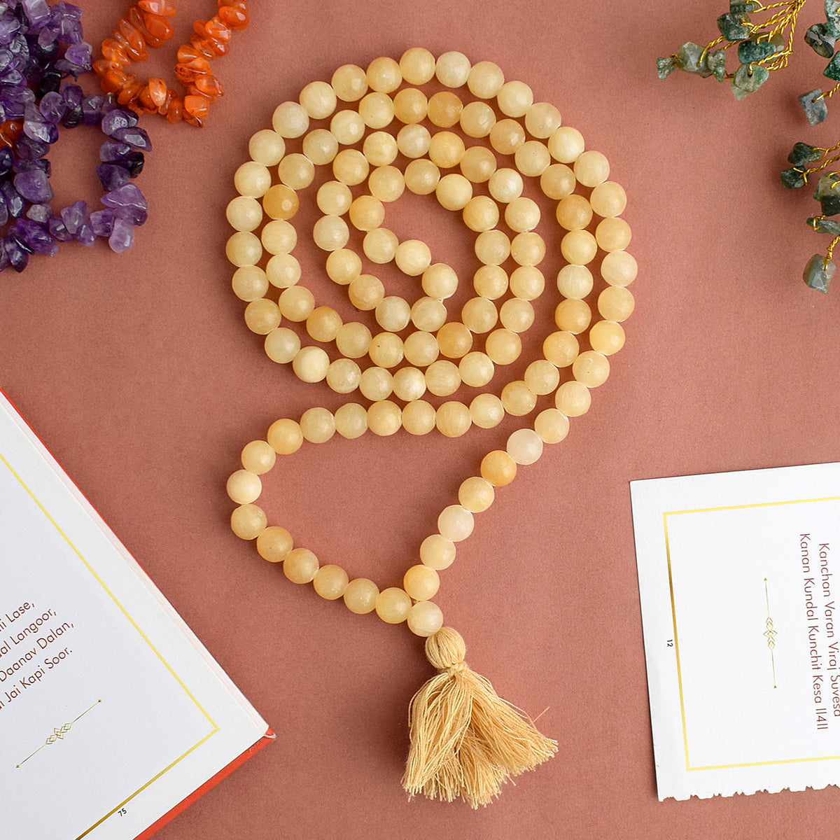 Shop Yellow Calcite Mala for Chakra & Spiritual Healing | Satvikstore ...
